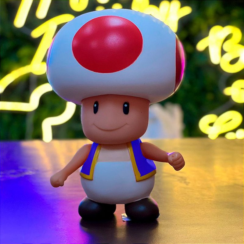 Boneco do Toad Azul em Vinil - 1 unidade - Rizzo - Rizzo Embalagens