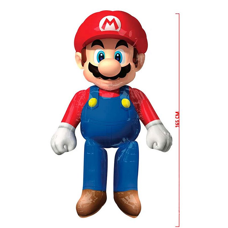 Balão de Festa Metalizado 3d 1,52cm - Super Mario - 1 unidade - Cromus ...