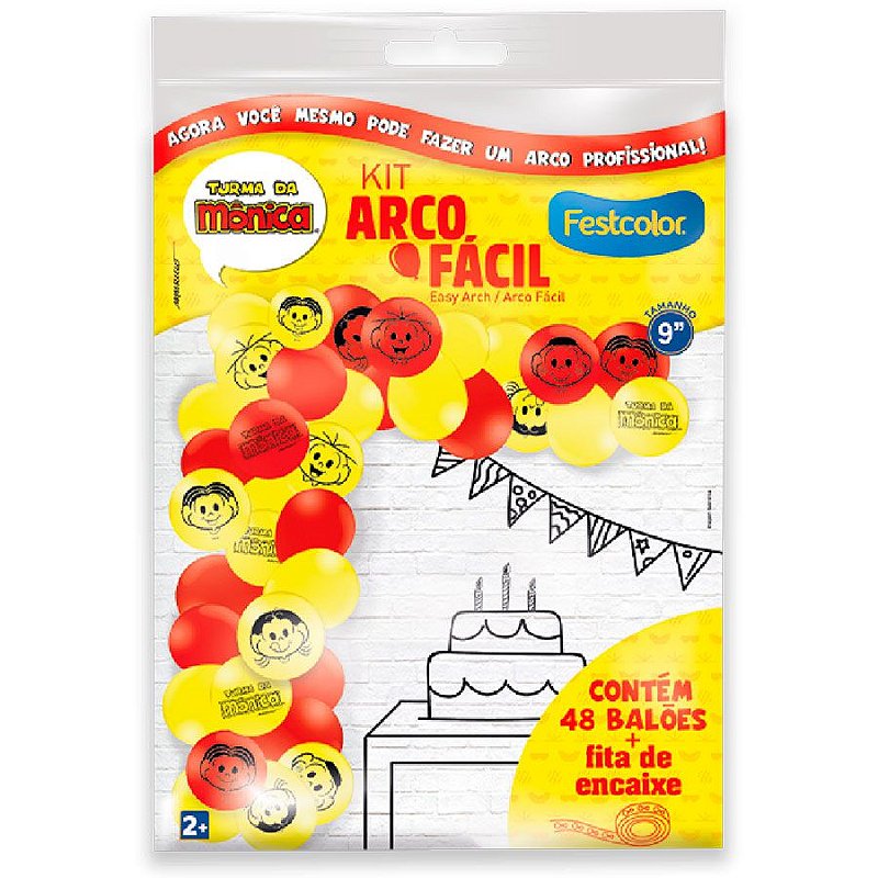 Kit Arco Fácil - Turma da Mônica - 1 unidade - Festcolor - Rizzo ...