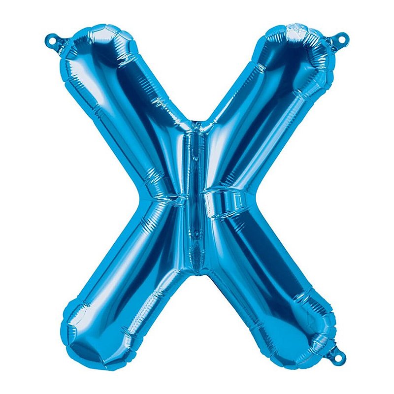 Balão de Festa Microfoil 34" 86cm - Letra X Azul - 1 unidade - Qualatex ...