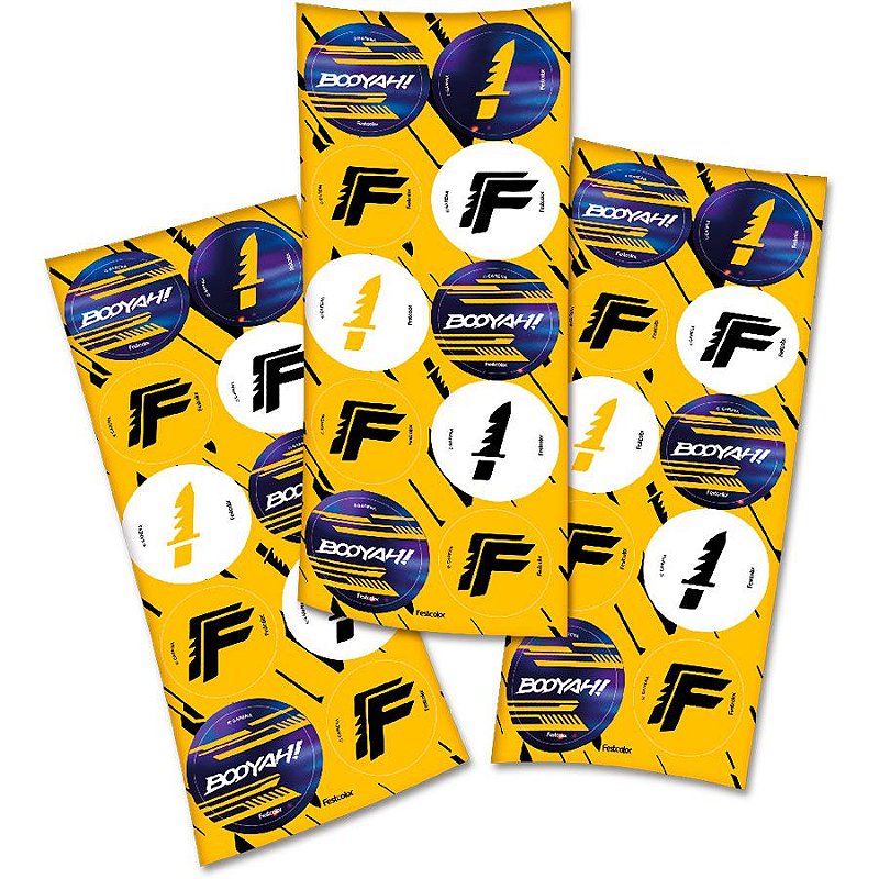 Adesivo Redondo - Free Fire - 30 unidades - Festcolor - Rizzo - Rizzo ...