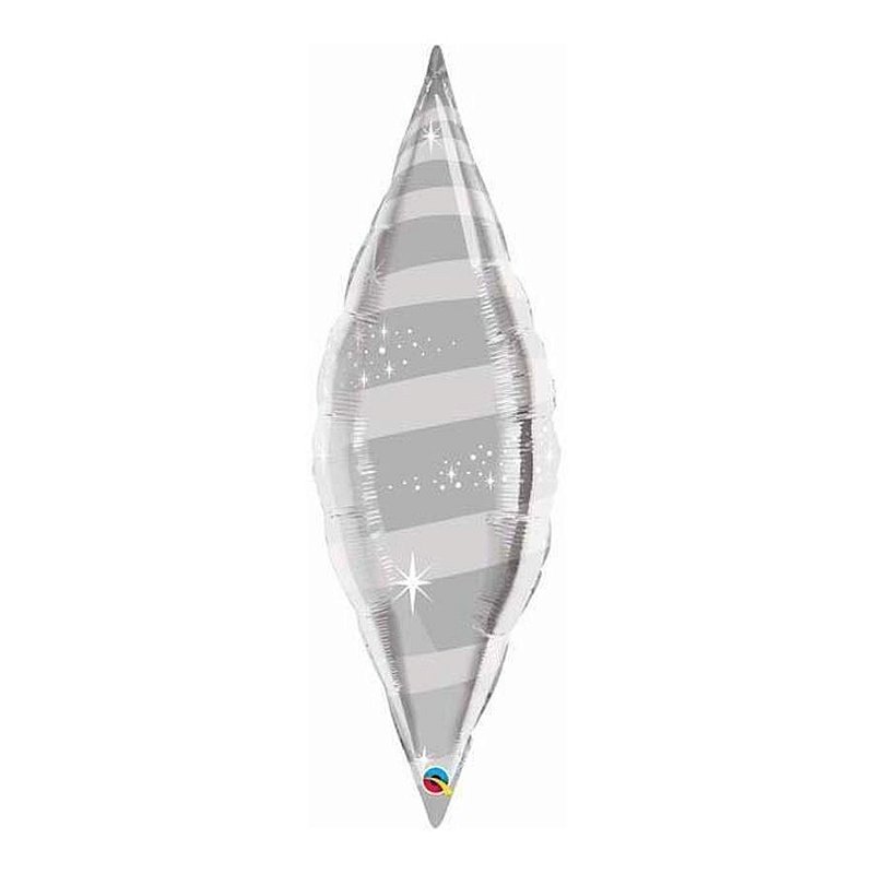 Balão de Festa Microfoil 38" 96cm - Taper Espiral Prata - 1 unidade ...