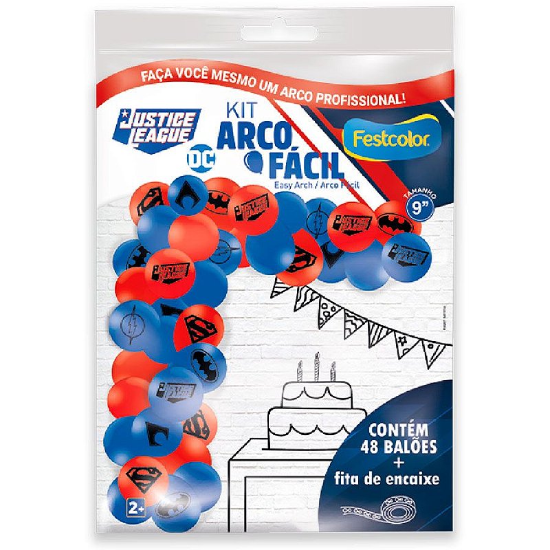 Kit Arco Fácil - Liga da Justiça - 1 unidade - Festcolor - Rizzo ...