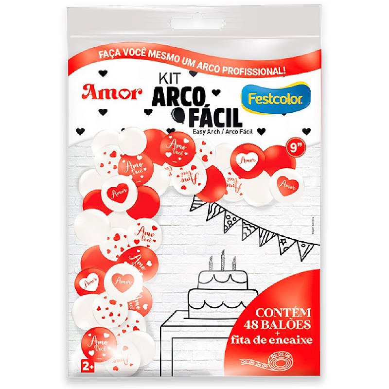 Kit Arco Fácil - Amor - 1 unidade - Festcolor - Rizzo - Rizzo Embalagens