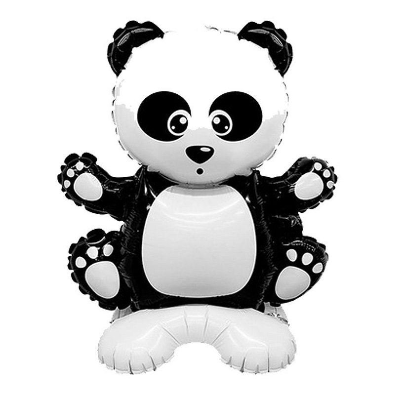 Balão de Festa Metalizado 16" 42cm - Panda com Base - 1 unidade - Rizzo ...