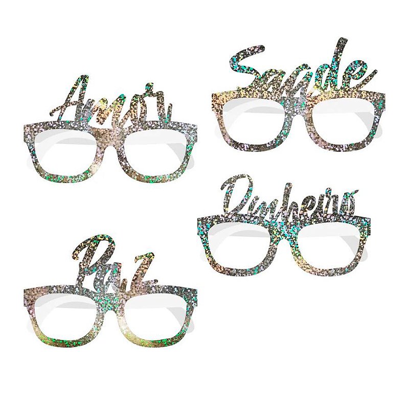 Óculos de Papel - Ano Novo - Holográfico - 4 unidades - Regina - Rizzo ...