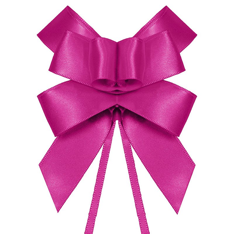 Laço Fácil de Fita de Cetim - Rosa Neon - 22mm - 5 unidades - Progresso ...