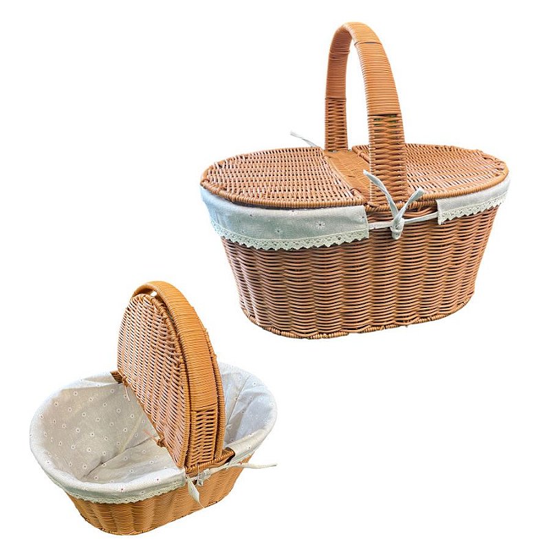 Cesta de Pic Nic 2 aberturas - 17,5x40,5x26cm - 1 unidade - Rizzo ...