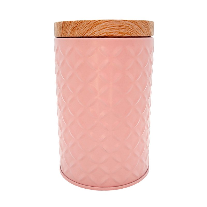 Lata de Metal Redonda Texturizada - Rosa - 11,5x7cm - 1 unidade - Rizzo ...