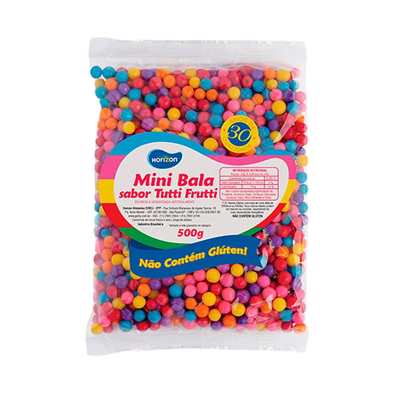 Mini Balinha para Lembrancinha Sabor Tutti Frutti - Sortida - 500g - 1 ...