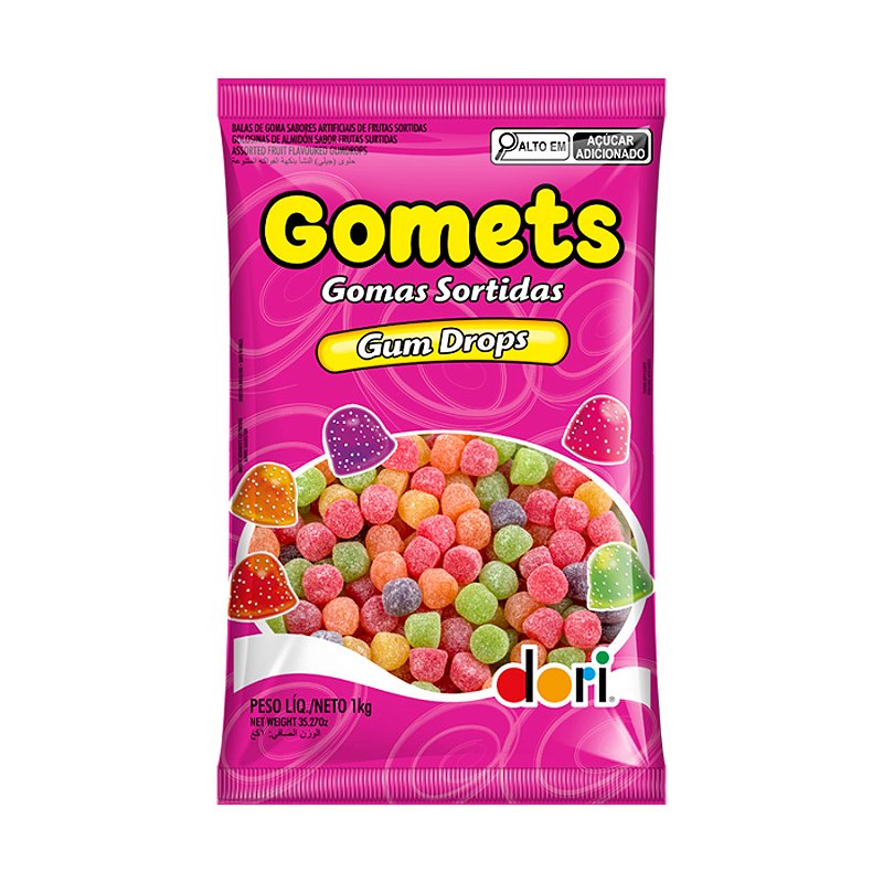 Bala de Goma Gomets Gomas Sortidas - 1kg - 1 unidade - Dori - Rizzo ...