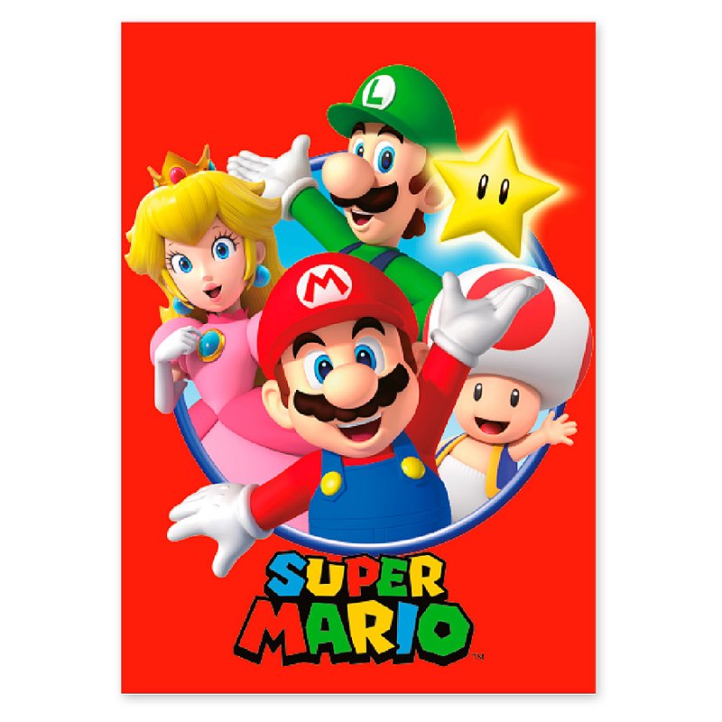 Painel Decorativo 4 Laminas - Super Mario - 90x128cm - 1 unidade ...