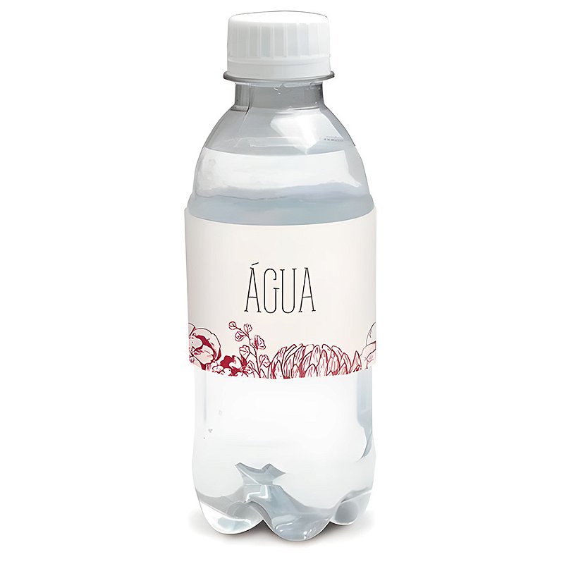 Rótulo para Garrafa de Água - Casamento Escarlate - 12 unidades ...