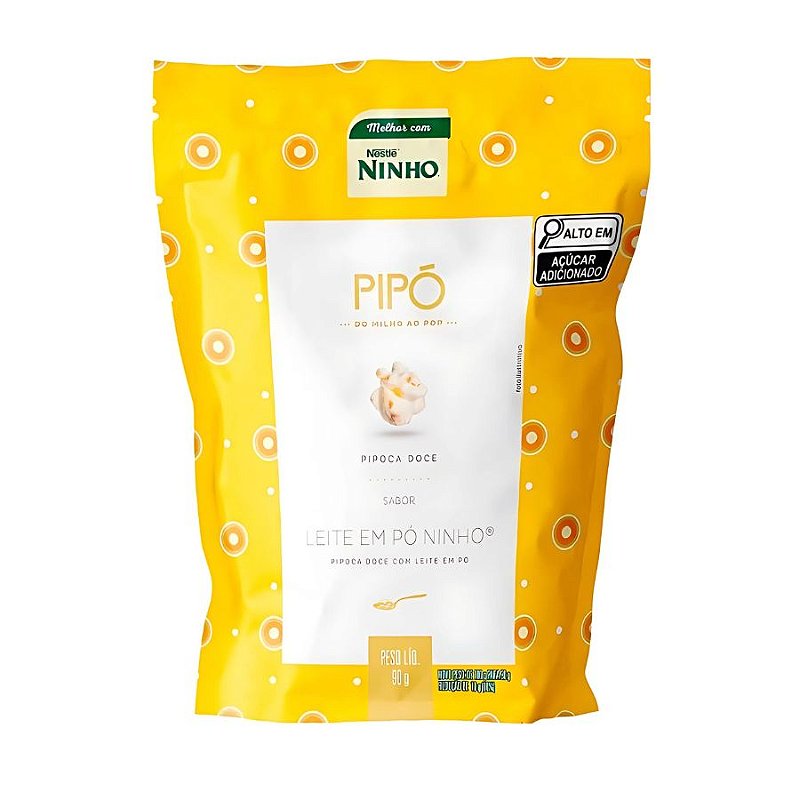Pipoca Doce Gourmet Pipó - Sabor Leite Em Pó - 90g - 1 unidade - Rizzo ...
