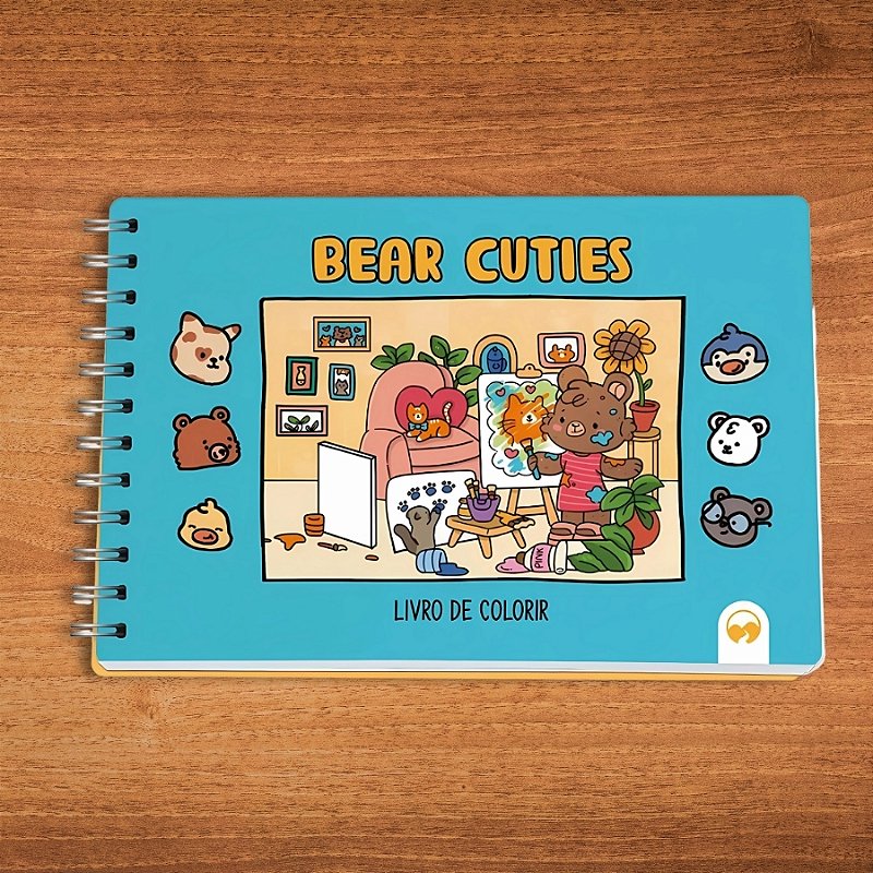 Livro Ilustrado para Colorir - Bear Cuties - 64 páginas - 1 unidade ...