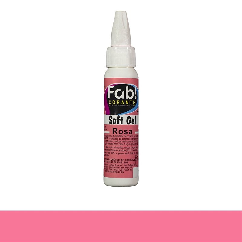 Soft Gel Corante rosa - 25g - 1 unidades - Fab - Rizzo - Rizzo Embalagens