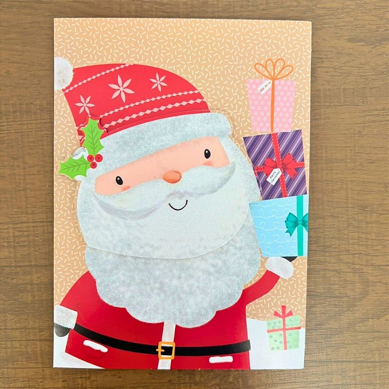Cartão de Natal Musical Decorado - Papai Noel - 14,5x20cm - 1 unidade ...