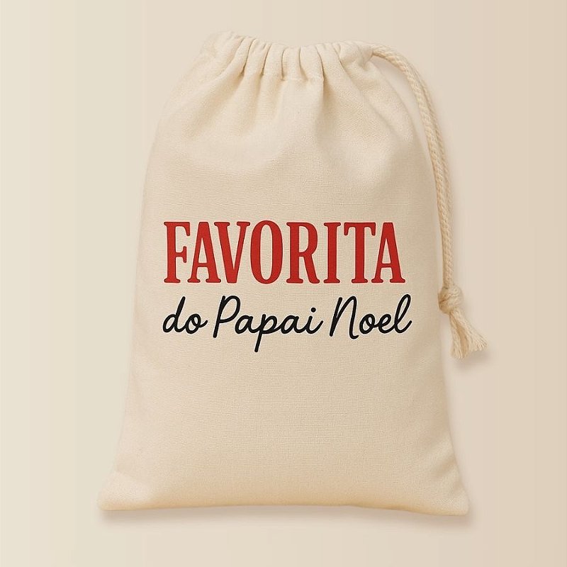 Saco de Algodão - Favorita Do Papai Noel - M - 17x21cm - 1 unidade ...