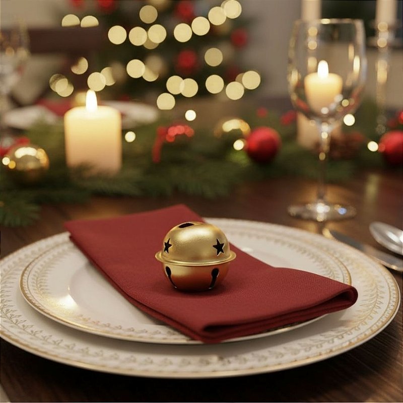 Enfeite Decorativo De Natal - Mini Guizo Dourado - 3x2,5cm - 9 unidades ...