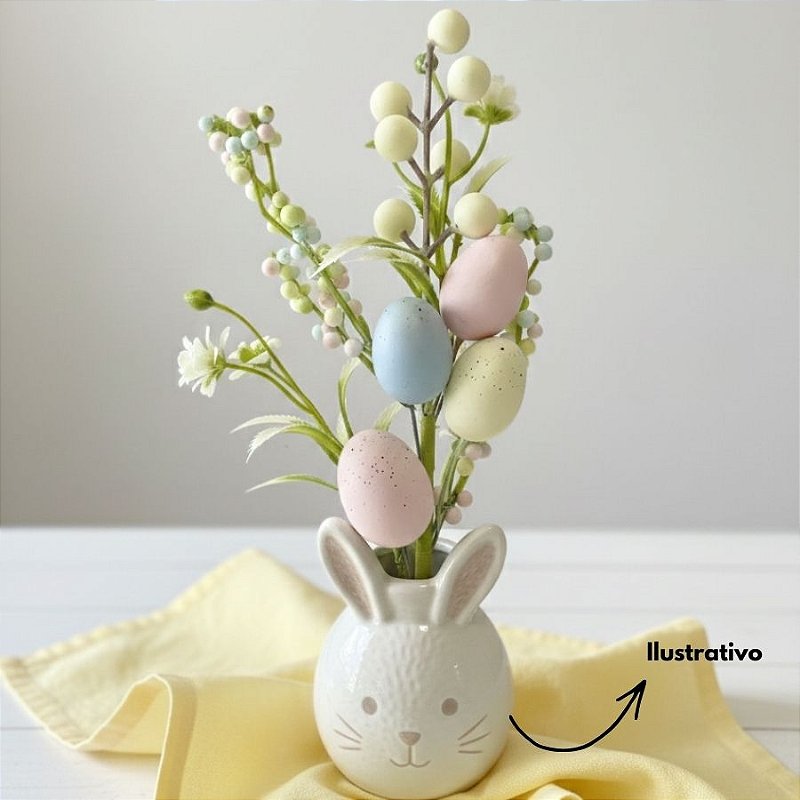 Galho Decorativo de Páscoa - Ovos - Candy Color - 29cm - 1 unidade ...