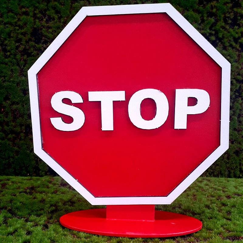 Decoração MDF Placa Stop - 01 unidade - Mara Móveis - Rizzo - Rizzo ...