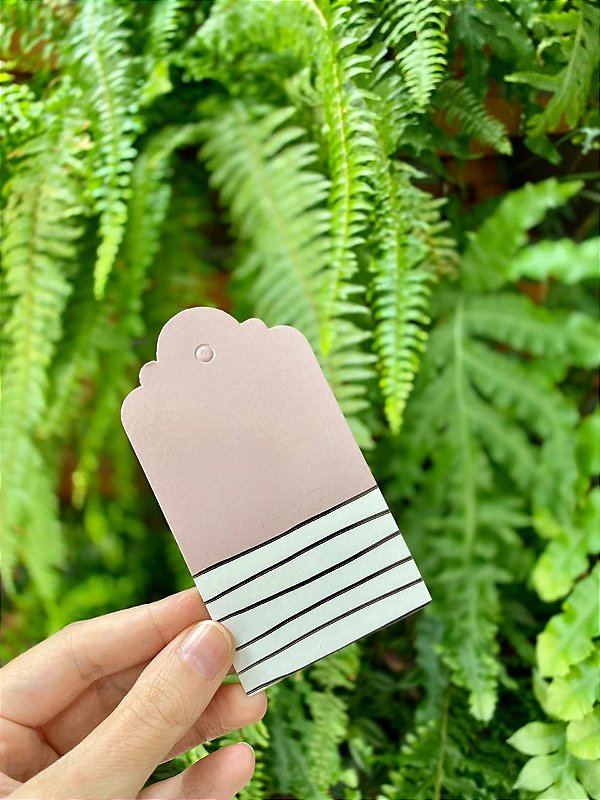 Tag Decorativa Rosa com Listras Pretas - 05 unidades - Rizzo Embalagens ...