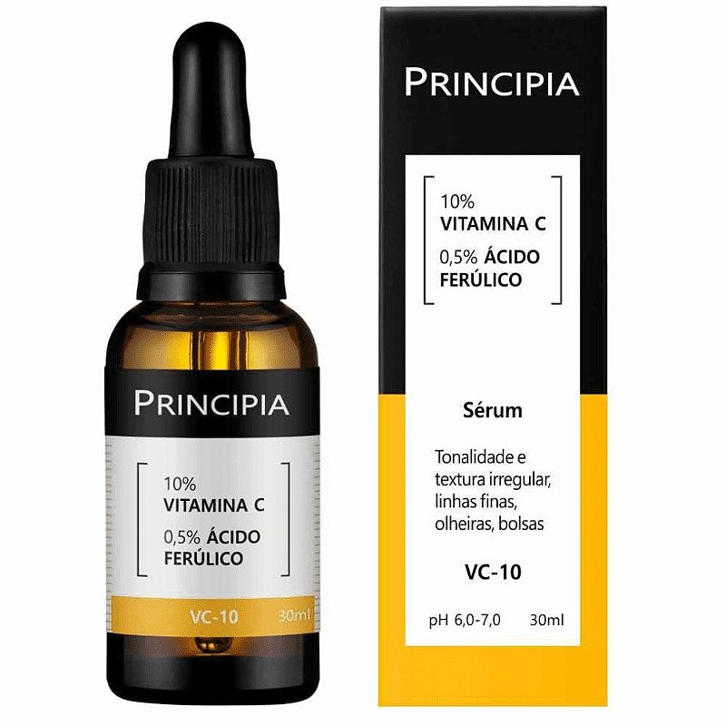 Principia Sérum Skincare Antioxidante Vitamina C 10% + Ácido Ferúlico VC-10 Com 30ml ...