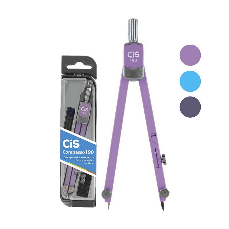 COMPASSO METÁLICO CIS C-190 GRAFITE+APONTADOR - GRAFITTE - Papelaria ...