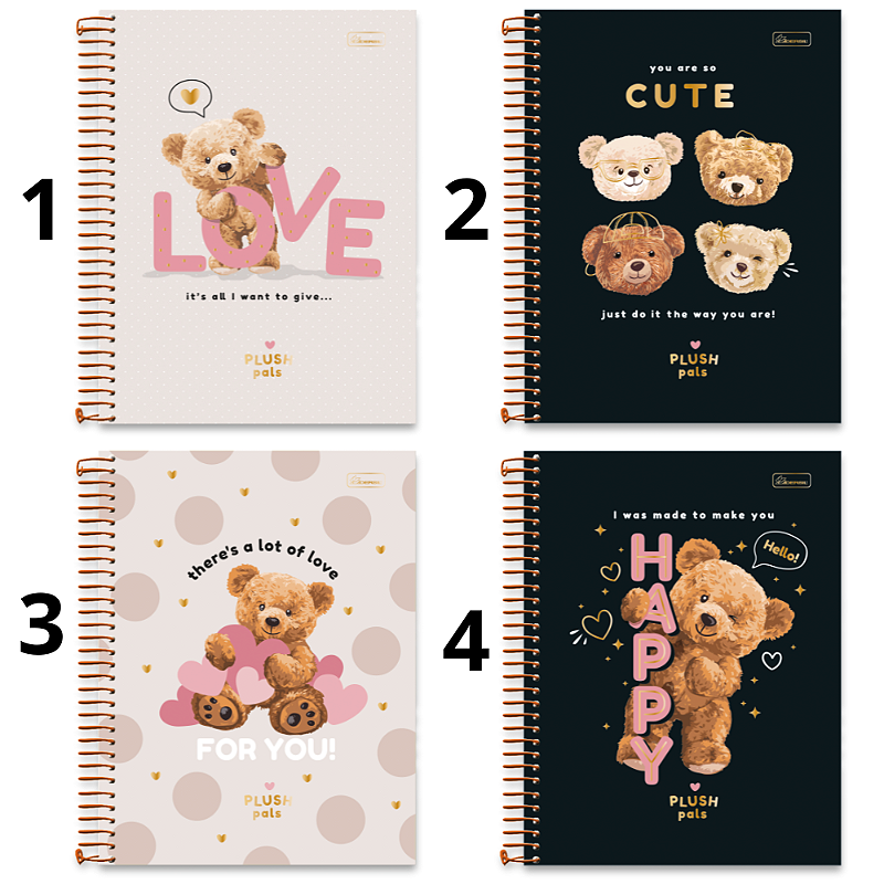 CADERNO UNIVERSITARIO 10M 160FLS PLUSH PALS CADERSIL - Papelaria ...