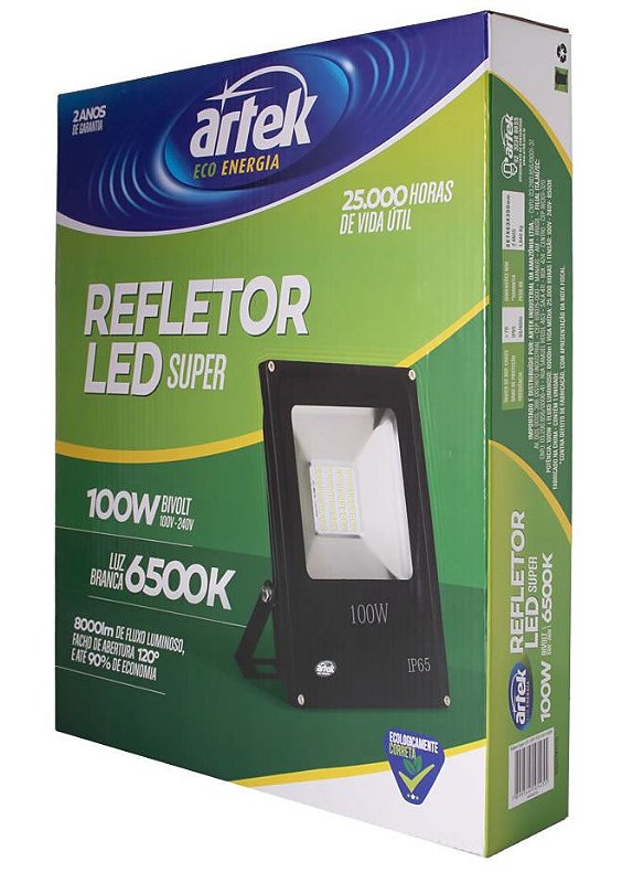 Refletor Super LED 100W 100V-240V 6500K - Artek - Amazon Compressores ...