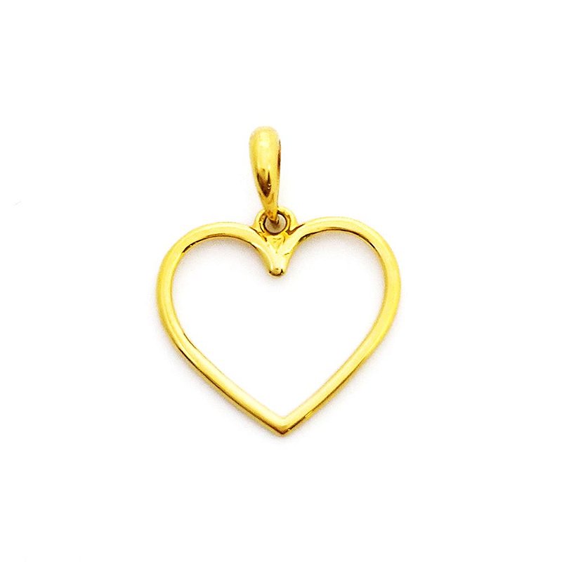 Pingente Coração Em Ouro 18k Fio Vazado - GLAMOUR JOIAS E RELÓGIOS Pingente Coração Em Ouro 18k Fio Vazado - GLAMOUR JOIAS E RELÓGIOS