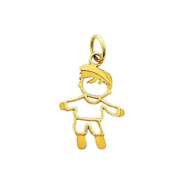 Pingente Filho Menino Em Ouro 18k Detalhes Fosco - GLAMOUR JOIAS E RELÓGIOS