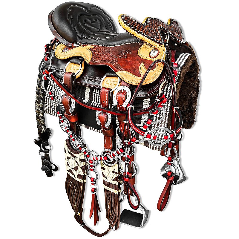 Arreio Cutuco Entalhado Completo Em Couro - Selaria Filimar