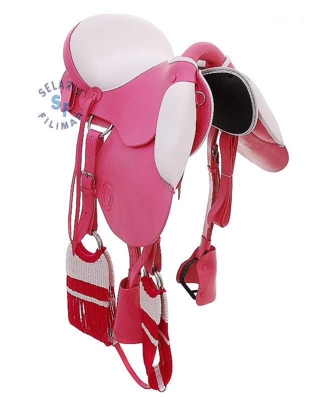 Sela coqueluxe Rosa de 12 polegadas com assento em couro vaqueta e sua ...