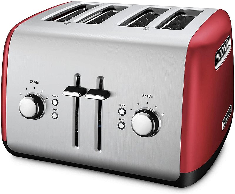 Torradeira Elétrica KitchenAid Clássica 4 Fatias - Vermelha - ComprasPanafi