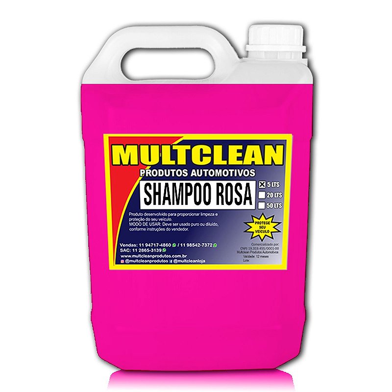 Shampoo Rosa Premium 5 Litros Multclean - Multclean Produtos Limpeza ...