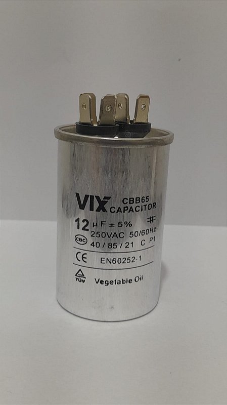 Capacitor 12UF 250V metal terminal - Nobrelar