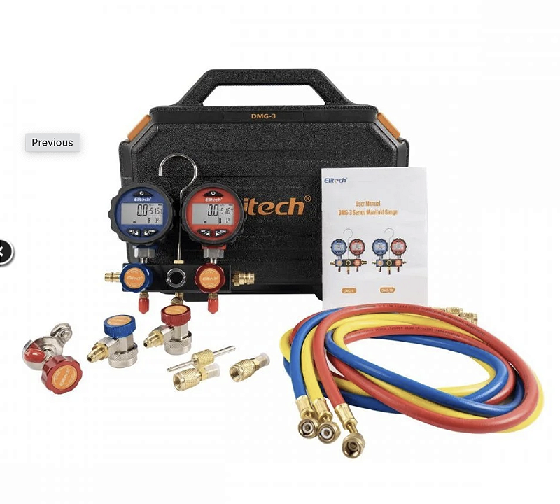KIT MANOMETRO COMPLETO ELITECH DMG-3 DIGITAL PARA 87 TIPOS DE GASES ...