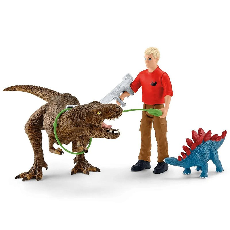 ATAQUE DO TYRANNOSAURUS REX SCHLEICH CONJUNTO MINIATURA DINOSSAURO ...
