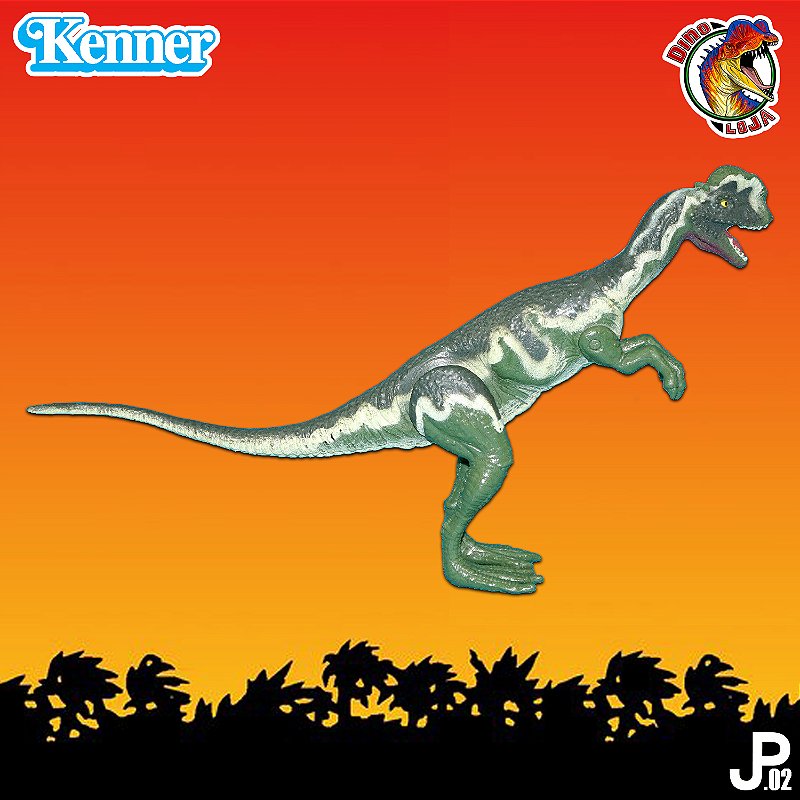 DILOPHOSAURUS JP02 JURASSIC PARK KENNER 1993 "SPITTER" FIGURA ARTICULA ...