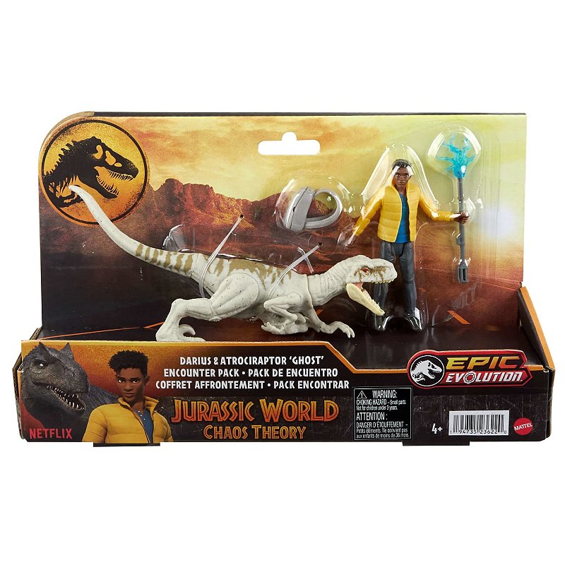 DARIUS E ATROCIRAPTOR GHOST TEORIA DO CAOS MATTEL JURASSIC WORLD CHAOS ...