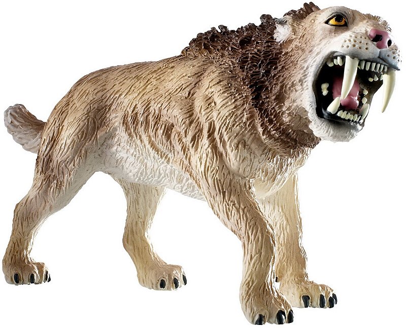 SMILODON BULLYLAND TIGRE-DENTES-DE-SABRE FELINO EXTINTO EM MINIATURA ...