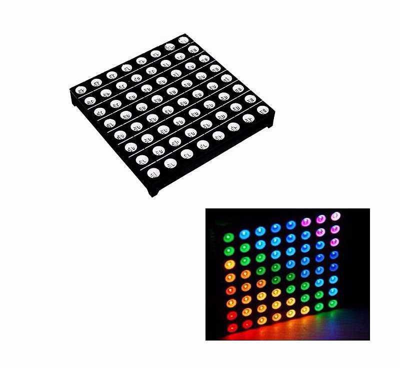 Matriz de Led RGB 8x8 5mm - AutoCore Robótica - Arduino em Fortaleza ...