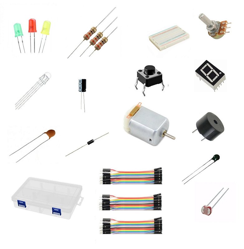 Kit Componentes Eletrônicos Essenciais Maker | AutoCore Robótica ...
