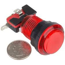 Botão Iluminado Fliperama Arcade Vermelho | AutoCore - AutoCore ...