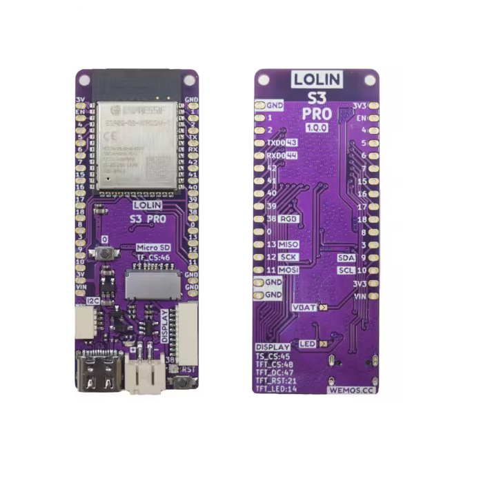 Placa IoT S3 Pro Lolin WiFi ESP32-S3 - AutoCore Robótica - Arduino em ...