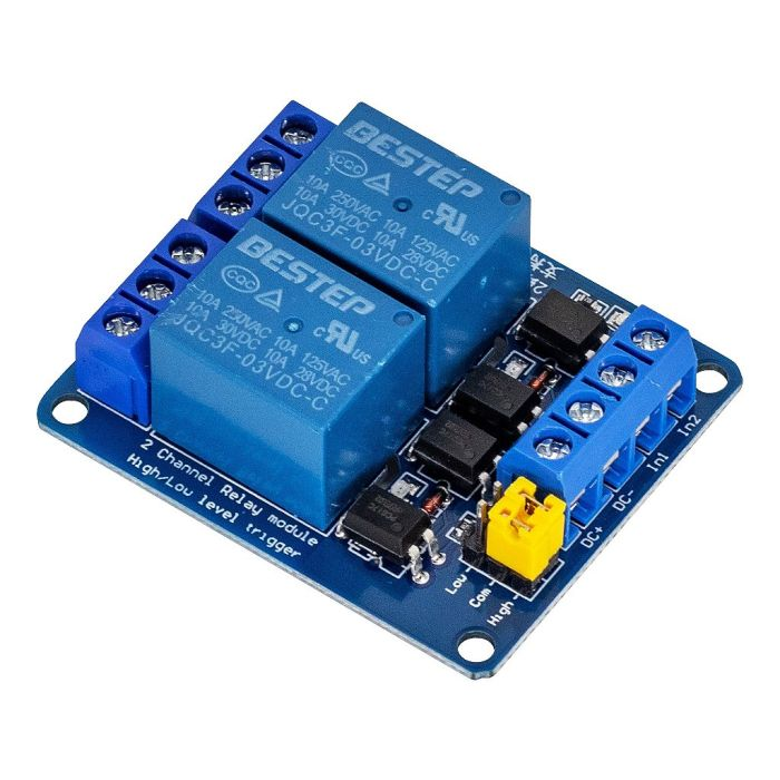 Módulo Relé 3V 2 Canais Duplo - AutoCore Robótica - Arduino em Fortaleza, você encontra aqui!