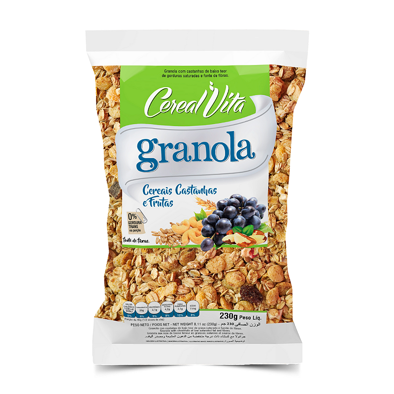 Granola Cereais Castanhas E Frutas Cereal Vita 230G, Granola De ...