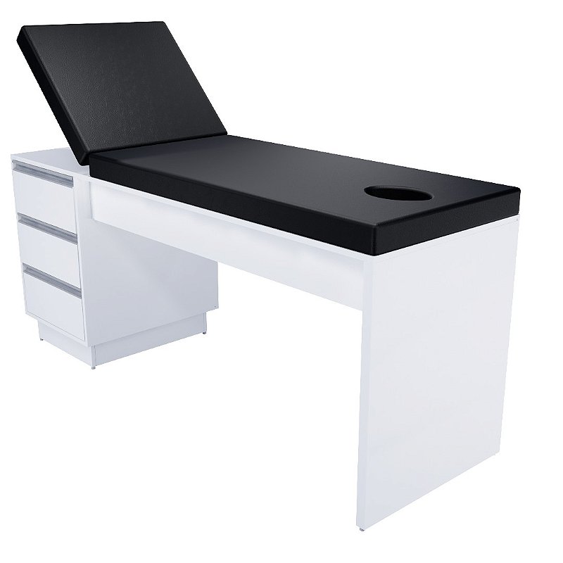 Maca hospitalar fixa, balcão em MDF, 3 gavetas com orifício. - Medical ...