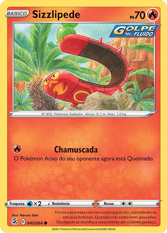 Sizzlipede (47/264) - Carta Avulsa Pokemon - Planeta Nerd-Geek